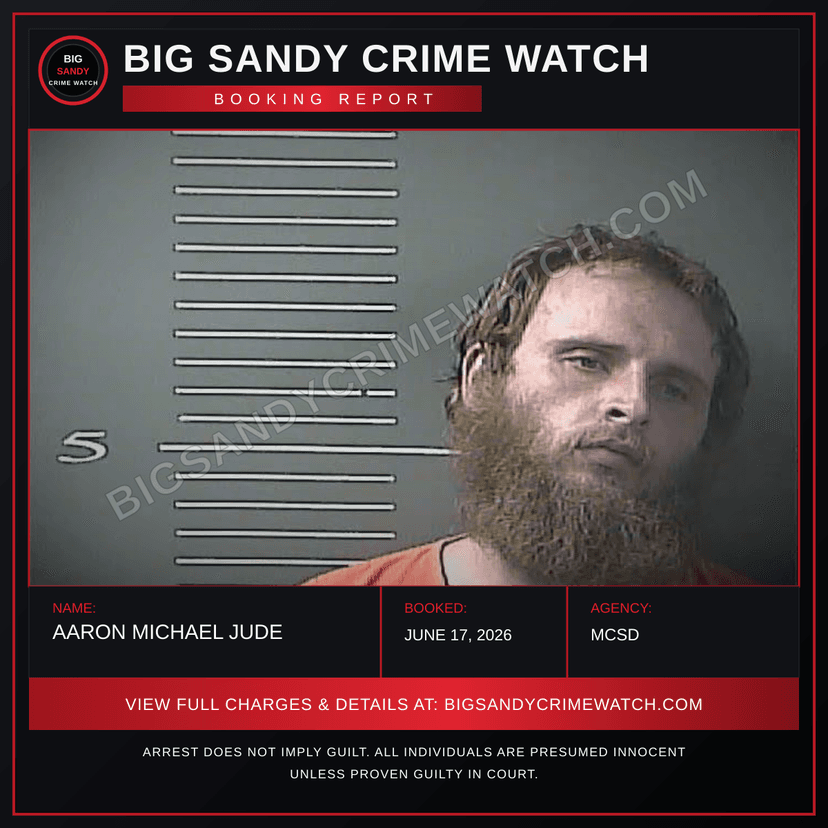 AARON MICHAEL JUDE Booking Record - Martin County, KY | Big Sandy Crime ...